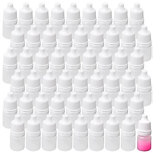 Ira Pollitt 60 Pack 2 ml Plastic Empty Dropper Bottles Squeezable Dropper Bottles Portable Drops Containers with Screw Cap and Plug for Home and Travel