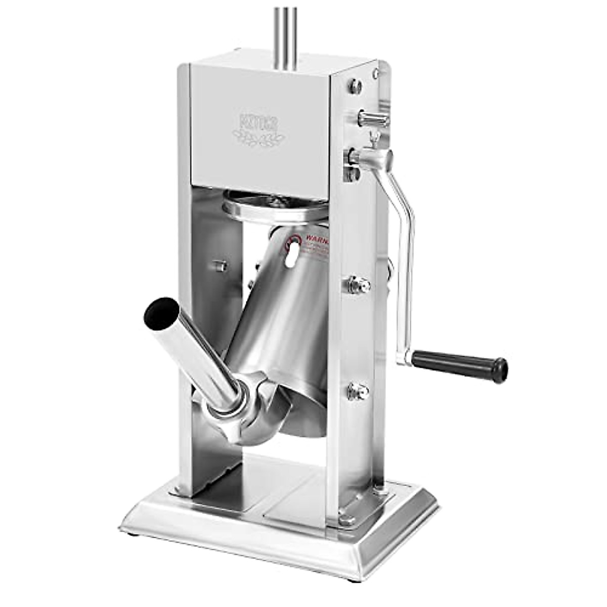 MZTOGR Stainless Steel Vertical Sausage Stuffer,Sliver,Dual Speed,2 in 1 Sausage Maker/Spanish Churro Maker (7LBS/3L)