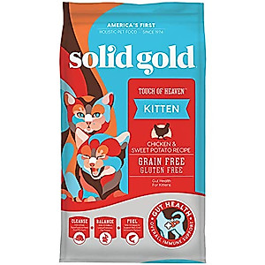 Solid Gold Dry Kitten Food - Made with Real Chicken and Sweet Potato - Touch of Heaven Grain Free Dry Cat Food for Kittens - Natural Support for Bone, Joint and Immune System Development