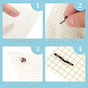 500 Pieces Paper Brass Fasteners Brass Brads Round Fasteners for Kids Craft Art Crafting School Project Decorative Scrapbooking DIY Supplies(Red Bronze,0.24 x 0.47 Inch)