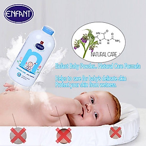 Sense Aroma Enfant Natural Care Baby Powder, Gentle Formula, Protects Your Baby's Delicate Skin from Moisture. Reduce Irritation Make Smooth, Soft & Comfortable. 400g (1 can), Blue
