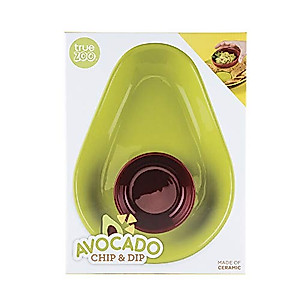 TrueZoo Avocado Chip & Dip Bowl, Guacamole Serving Tray, Appetizer Platter, Party Dish