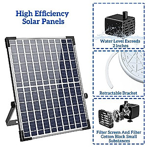 12W Solar Fountain with LED Colorful Lights & 5000mhA Battery, 2023 Upgraded Solar Bird Bath Fountain with Fixed Bracket, Remote Control Solar Water Fountain Pump for Bird Bath, Pools and Outdoor