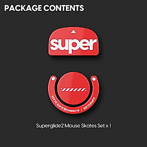 Superglide2 - New Controllable Speed Textured Surface Smoothest Mouse Feet/Skates Made with Ultra Strong Glass Smooth and Durable Sole for Logitech G Pro X Superlight1 [Red]