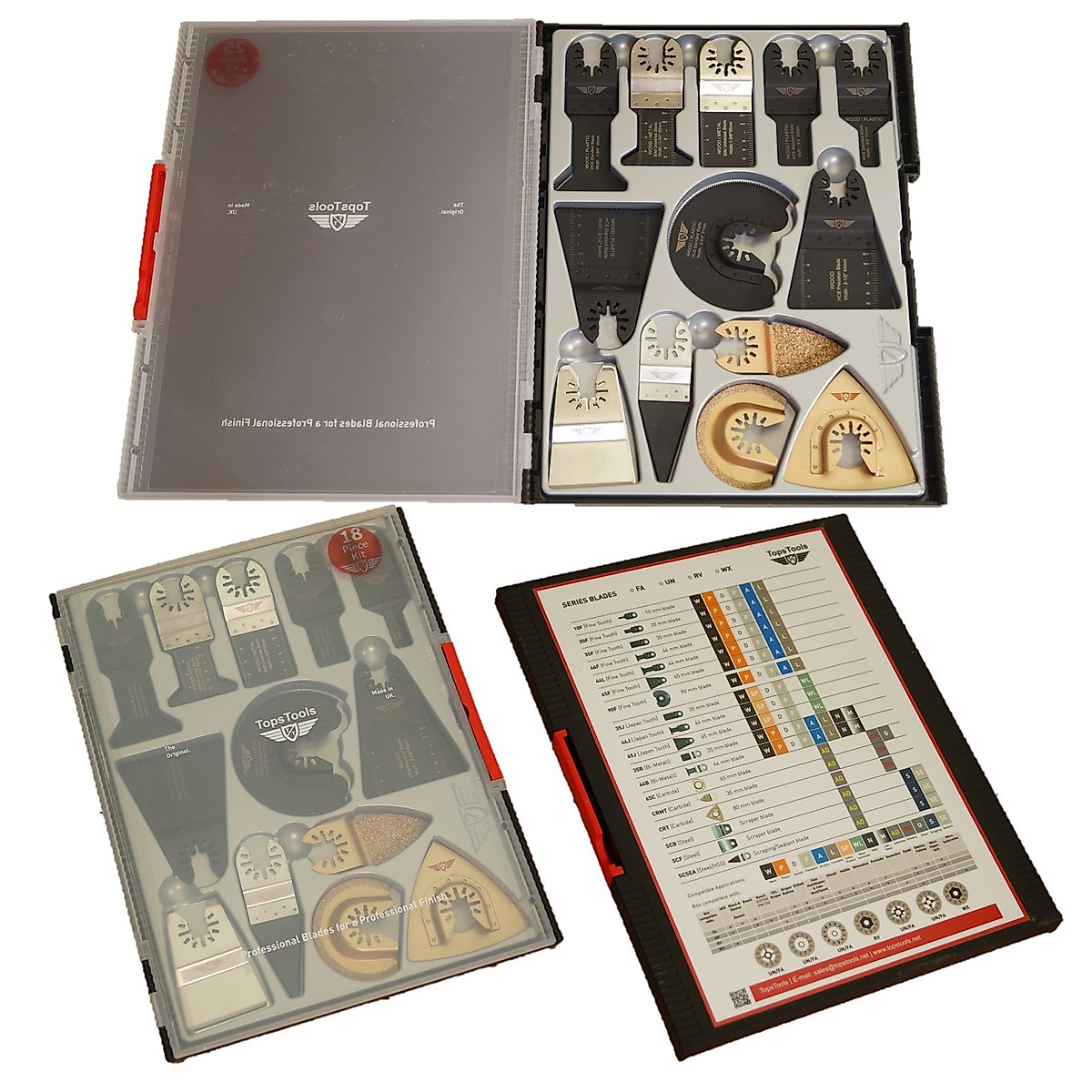 30 x TopsTools SW_FAK30 Fast Fit OMT Mix Blades Boxset for Dewalt Bosch Fein (Non-StarLock) Makita Milwaukee Craftsman Chicago Ryobi Rockwell (HyperLock) Porter Cable Multi Tool Accessories