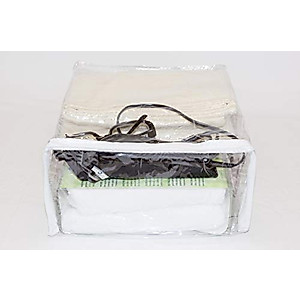 10-Pack Clear Vinyl Storage Bags 9 x 11 x 5 Inch with Zipper and 7.5" Display Pocket