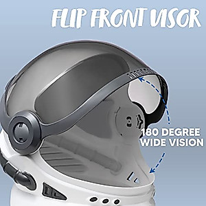 Spooktacular Creations Astronaut Helmet with Movable Visor and Vents Design, Pretend Play Toy Set, School Classroom Dress Up, Role Play Accessory, Halloween and Christmas Gift Stocking, Party Favor Supplies, Unisize 10.5×9.5×8.5IN