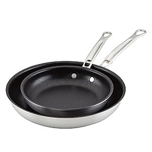 Thomas Keller Insignia by Hestan - Stainless Steel Frying Pan Set with TITUM Nonstick System, Induction Cooktop Compatible, Made without PFOAs (8.5" & 11")