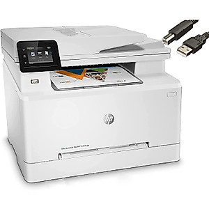 HP Color Laserjet Pro M283cdw Wireless All-in-One Laser Printer-Remote Mobile Print-Print Scan Copy Fax- Auto 2-Sided Printing, 22 ppm, 600x600DPI, 260-Sheet, 256MB,Bundle with JAWFOAL