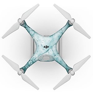 Design Skinz Design Skinz Cracked Turquise Marble Surface Full-Body Wrap Decal Skin-Kit Compatible with The Drone DJI Phantom 2