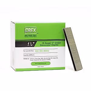 Grex GNS18-32 (L15) 1-1/4 In. 18 Ga 1/4 In. Wide Crown Staples, Galvanized, 5M