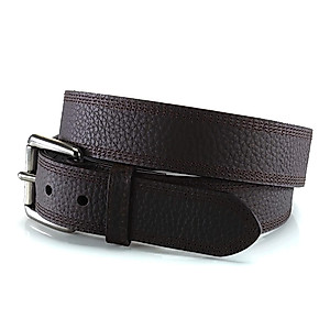 ARIAT Men's Western Work Belt – Solid Dark Brown, Full Grain Leather with Silver Buckle – Size 38