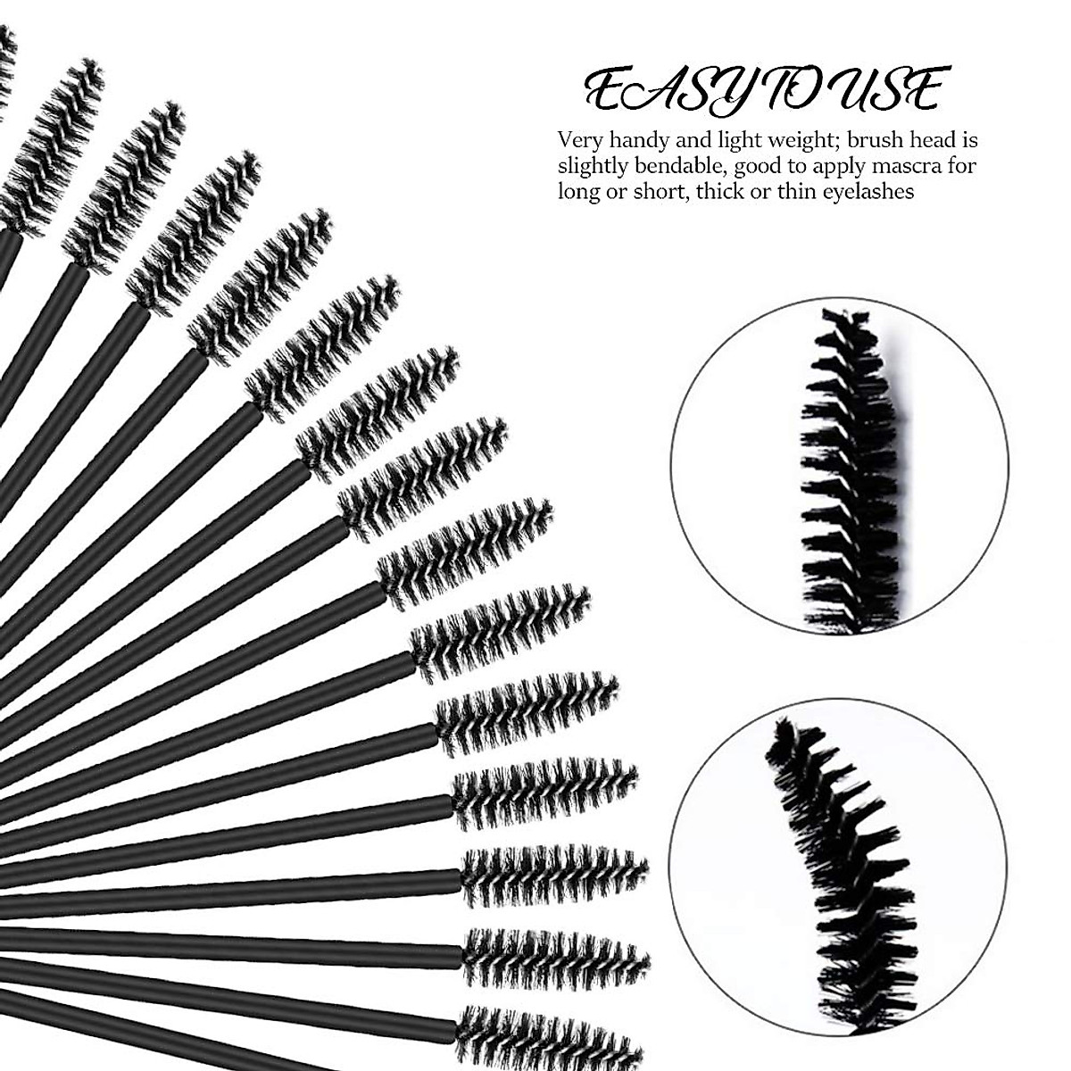 Disposable Mascara Wands, 300 Pcs Teenitor Eyelash Brushes Set Eyebrown Makeup Brush Applicators Kit For Thick Or Thin, Long Or Short Eye Lashes