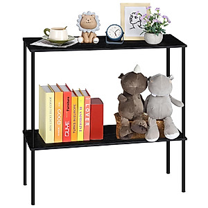 Entryway Table, 31'' Narrow Console Table, Tall Sofa Table, 2 Tier Skinny Console Table, Couch Tables for Living Room, Entryway, Hallway, Foyer(Black)