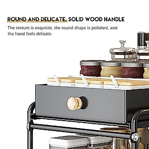 RIAAJ Kitchen Sink Shelf 2 Tier Under The Sink Organizer Sliding Countertop Organizer Slide Out Cabinet Drawer Organizer, Spice Rack Metal Basket Home Shelf for Bathroom Kitchen Sink Organizer, #2