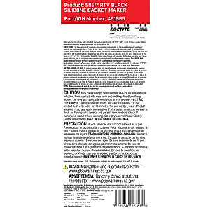 Loctite 37467 Black RTV 598 High Performance Silicone. 80 ml.