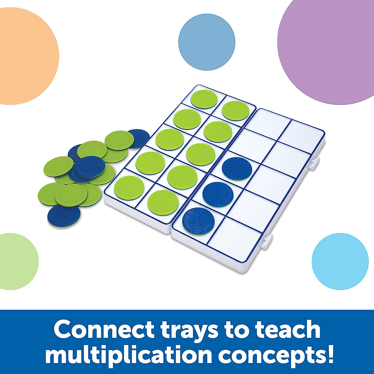 Learning Resources Connecting Ten-Frame Trays, 165 Pieces