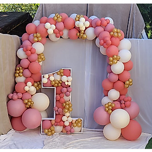 Dusty Pink Balloons 85Pcs Vintage Dusty Pink Balloon Garland Arch Kit 5/10/12/18 Inch Matte Latex Dusty Pink Balloons Different Sizes as Birthday Baby Shower Wedding Bridal Shower Party Decorations