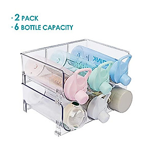 FJC Water Bottle Organizer - Stackable Water Bottle or Wine Organizer - Perfect to Keep Cold Drinks in The Fridge or Room Temperature in The Cabinet Clutter Free.