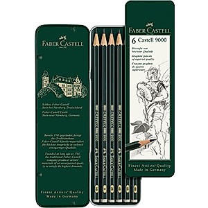 Faber-Castell - Castell 9000 Art Set Pencil (Pack of 6), Green