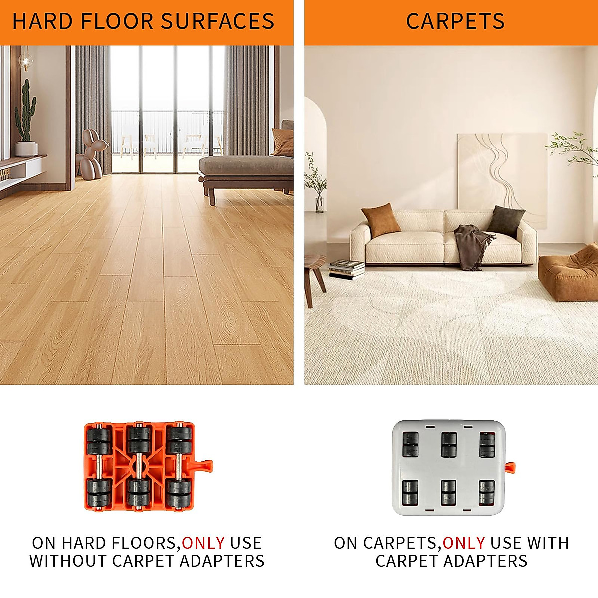 Ezeefonk Appliance Mover Furniture Movers Heavy Duty 4 Appliance Roller Sliders with 660 lbs Load Furniture Lifter Furniture Rollers with Wheels