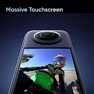 insta360 X3 360 Degree Waterproof Action Camera, 5.7K 360, Stabilization, Touch Screen, AI Editing, Live Streaming, Webcam, Voice Control, Black