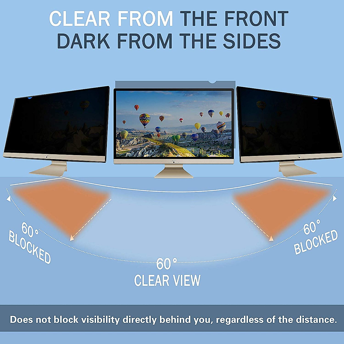 Skylarking 24 inches Computer Privacy Screen Filter, Anti-Spy Anti-Glare Screen Protector Film Compatible 24" Widescreen Computer Monitor with Aspect Ratio 16:9 (WxH:531mm x 298mm)