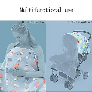 Breastfeeding Nursing Cover, Breast-Feeding Towel，Trcoveric Lightweight Breathable Cotton Privacy Feeding Cover, Nursing Apron for Breastfeeding - Full Coverage, Adjustable Strap (White)