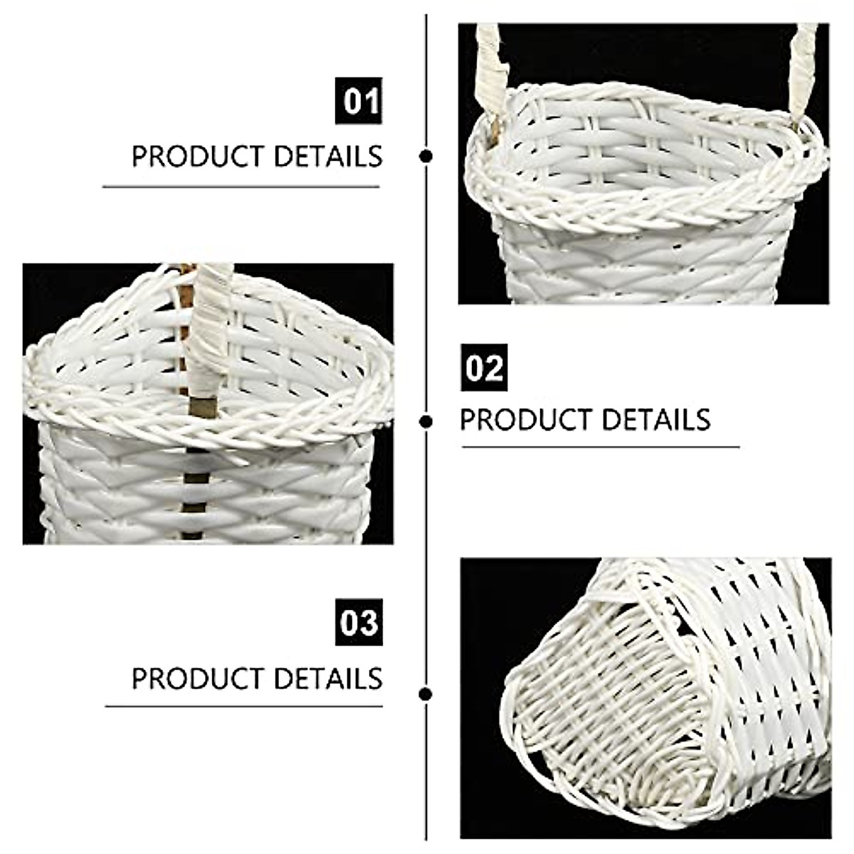 DOITOOL Flowers 6pcs Rattan Woven Flower Basket Gift Basket Picnic Basket Wedding Flower Girl Basket Candy Fruit Sundries Storage Basket for Wedding Picnic Party Baskets