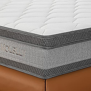 Molblly Full Mattress, 10 Inch Cooling-Gel Memory Foam and Individually Pocket Innerspring Hybrid Mattress, Full Bed Mattress in a Box, 54”*75”, Medium Firm Full Size Mattress