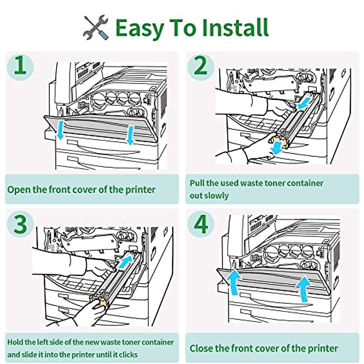 WorkPlus 008R13061 Compatible Waste Toner Container for WorkCentre 7830, 7835, 7845, 7855, 7970, 7425, 7428, 7435, 7525, 7530, 7535, 7545, 7556,Phaser 7500/7800 Waste Toner Container