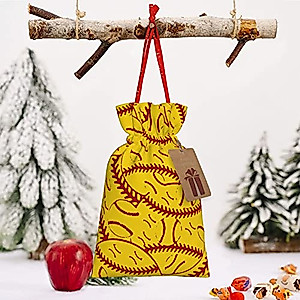 Drawstrings Christmas Gift Bags Baseball-Tennis-Strategy-Pattern Presents Wrapping Bags Xmas Gift Wrapping Sacks Pouches Medium