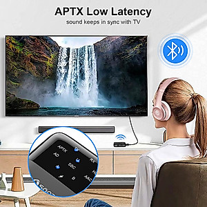 SONRU Bluetooth 5.2 Transmitter Receiver, Bluetooth Audio Receiver, 2 in 1 Wireless Audio Bluetooth Adapter for Car/Headphones/Speaker/TV/PC, Pairs 2 Devices Simultaneously, APTX Low Latency