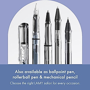 LAMY safari vista - Fountain Pen with ergonomic grip & polished Left-Handed steel nib (LH) in size M - ideal for any Writing & Calligraphy - including LAMY T 10 blue cartridge