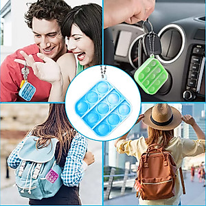 42 PCS Mini Pop Keychain Fidget Toys Bulk,Mini Pop Fidget Party Favors for Kids,Easter Basket Stuffers Mini Pop Toys,School Classroom Prizes for Boy Girls