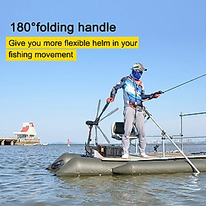 AQUOS Haswing 12V 20LBS 23.6inch Bow Mount Trolling Motor for PF Series Small Pontoon Boat, Inflatable Pontoon Boat, Kayaks, Small Dinghies Rafts Saltwater and Freshwater Use
