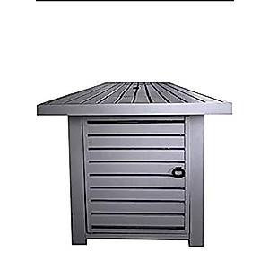 LSI Rectangle Steel Propane Fire Pit Table for Outside Patio,Home,Garden,Backyard,Outdoor Fireplace | Auto-Ignition | Hideaway Tank Holder (54 Inch, Grey)