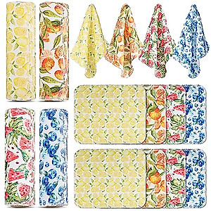 Maxdot 4 Rolls 48 pcs Reusable Paper Towels Roll Washable Cotton Flannel kitchen Towels Absorbent Paperless Cloth Towels with Cardboard Replacement Alternative Towel for Kitchen Cleaning Housekeeping