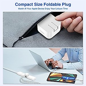 35W iPhone 14 13 Fast Charger,Dual USB-C Port Compact Power Adapter PD3.0 GaN Foldable Plug,Fast Wall Charger Block with 6Ft Type C to Lightning Cable for iPhone 12 11 Pro Max/XS/XR/X/8/iPad,AirPods