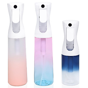 Set of 3 Continuous Spray Bottle, Refillable Fine Mist Spray Bottles, Hair Spray Bottles