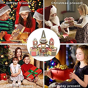 AOMIKS 151 PCS Set Magnetic Building Blocks Tiles for Kids Learning & Educational STEM Mini Building Toys for Girls and Boys Ages 3 4 5 6 7 8 Years Old 3D Magnetic Tiles