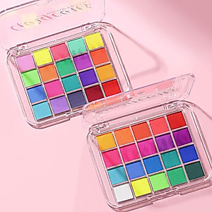 20 Colors Professional Face Body Paint Oil Eyeshadow Eyeliner Palette.Safe Hypoallergenic Face Painting Palet for Halloween Cosplay Parties and Festivals.Fancy Artist Painting Makeup For Kids and Adult. A