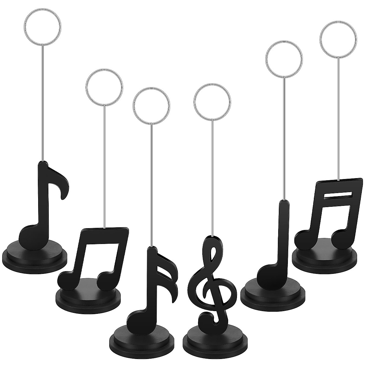 Youdaju 6 Pcs Musical Note Photo Balloon Holder Note Holders Table Number Photo Clips Holder Place Card Holder Music Note Decoration Name Place Card Holder for Music Theme Party Birthday Wedding