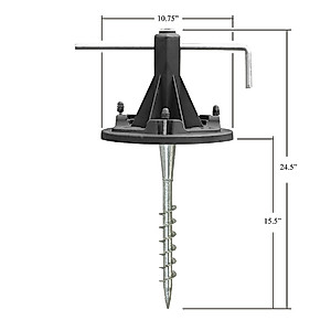 GAMA SONIC GS-3 EZ Ground Anchoring Kit for Single Head Lamp Posts, Black