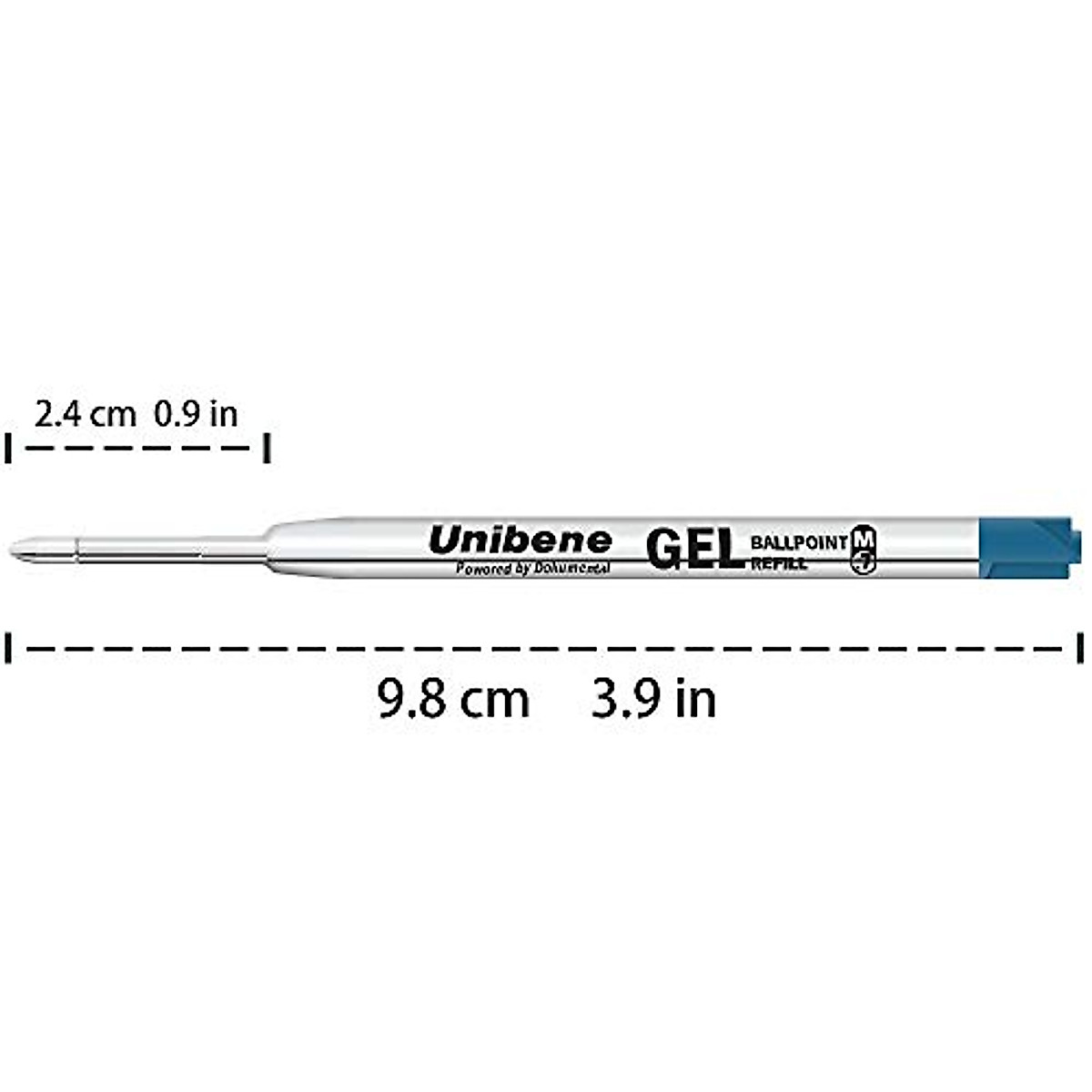Unibene Parker Compatible Gel Ink Ballpoint Refills 12 Pack,0.7mm Medium Point- 6 Black&6 Blue, Smooth Writing Replaceable German Ink Tactical Pen Refills for Parker Ballpoint/UZI Pen