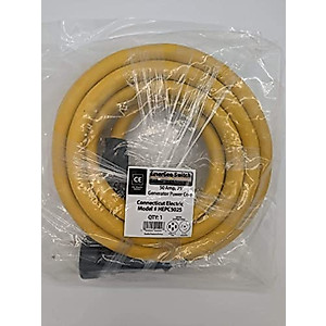 Connecticut Electric 25 Foot Generator Power Extension Cord, 50 Amp, 4 Prong, NEMA 14-50P to SS2-50R (CS6364)