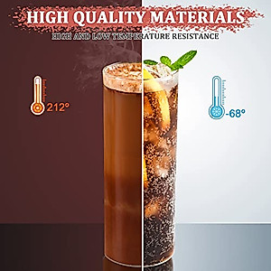 Glass Cups with Lids and Straws, 18oz Borosilicate Glass Tumbler with Straws and Bamboo Lids Reusable Clear Iced Coffee Cups for Coffee Milk Tea Juice DIY Drinks Coffee Bar Accessories- 2 Pack