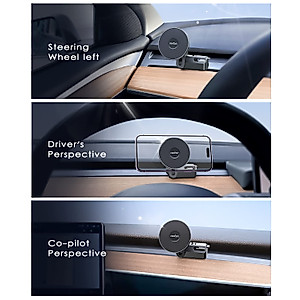Ciencimy Tesla Phone Mount Designed for Model 3 Model Y, 【Easy Install】 Magnetic Tesla Phone Holder Compatible with MagSafe iPhone 15 Pro Max Plus 14 13 12 Mini and All Phone