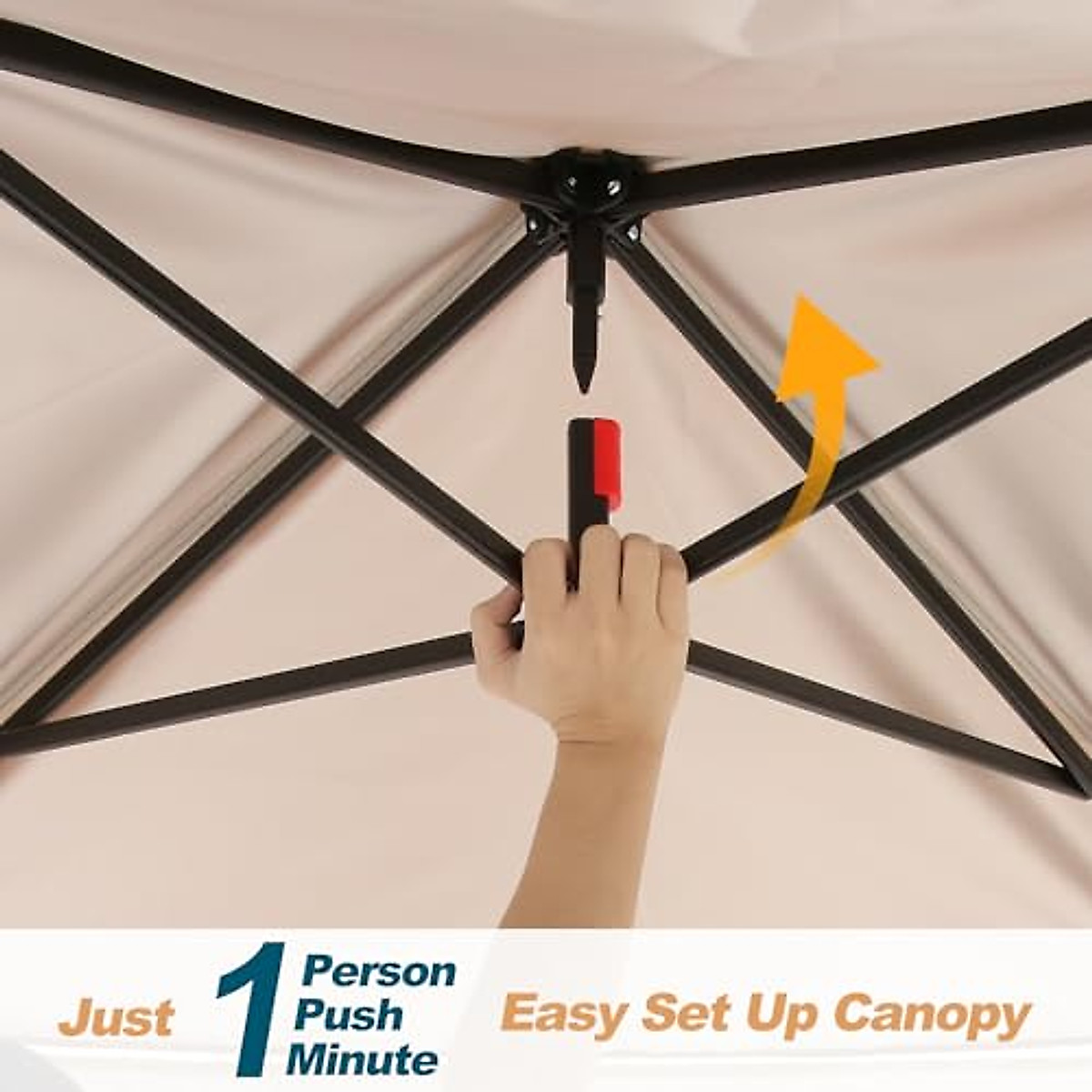 COBIZI 11x11 Pop Up Gazebo Canopy Tent Easy Up Outdoor Gazebo Waterproof Upgrade Portable Gazebo with Mosquito Nettings, Double Vented Roof and Carry Bag for Patio Garden Lawn(Khaki)