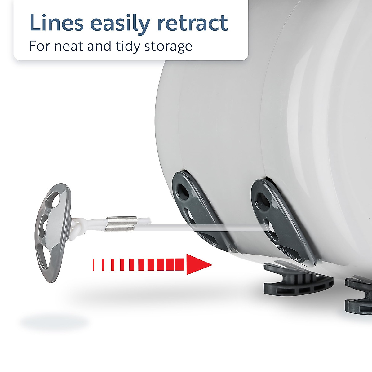 Minky Homecare Outdoor Retractable Dual Clothesline Heavy Duty PVC Coated Energy and Space Saving Removable Laundry Drying Line, 2 x 49 Feet, Gray